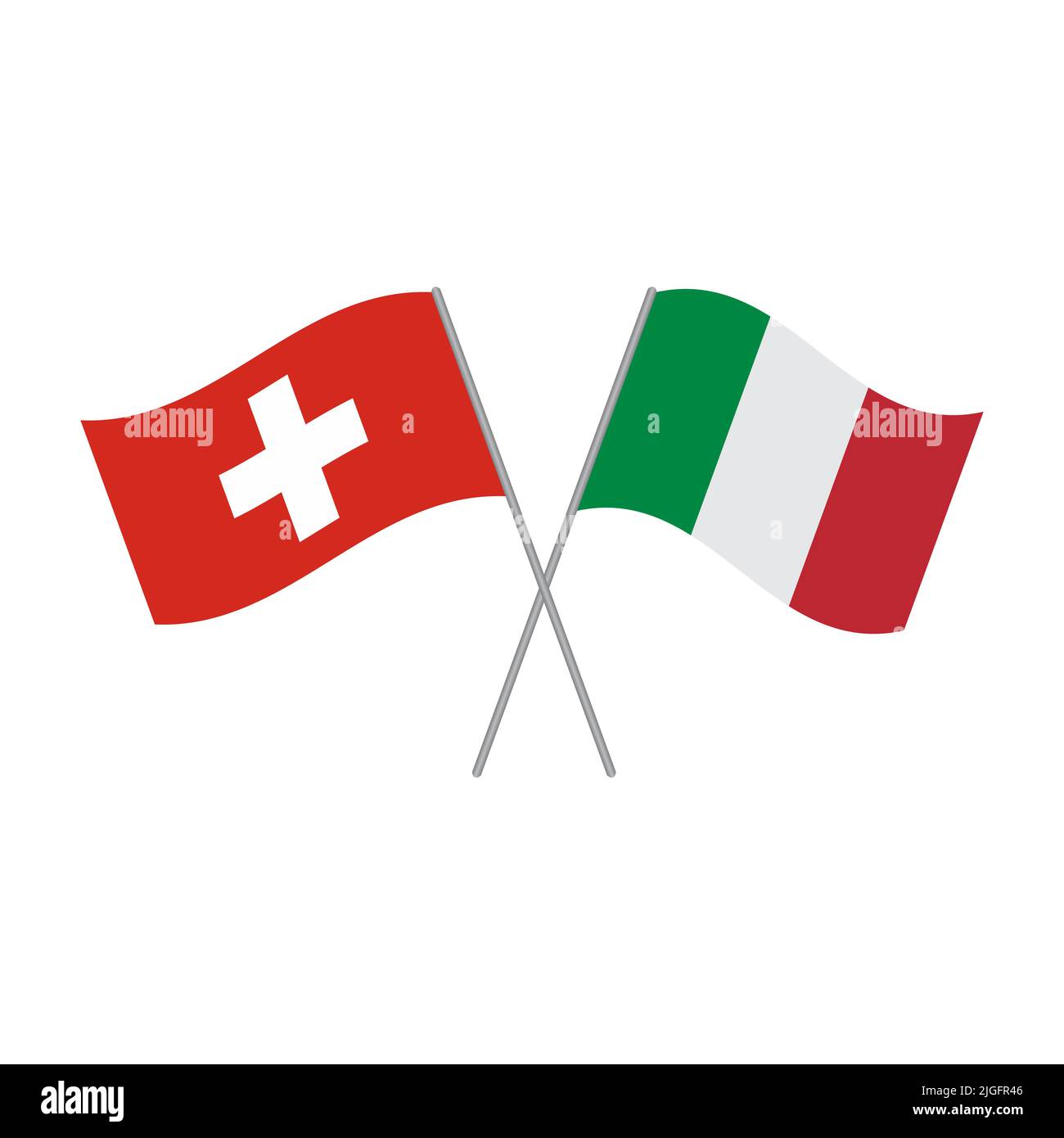 Italian and Switzerland flags vector isolated on white background Stock ...