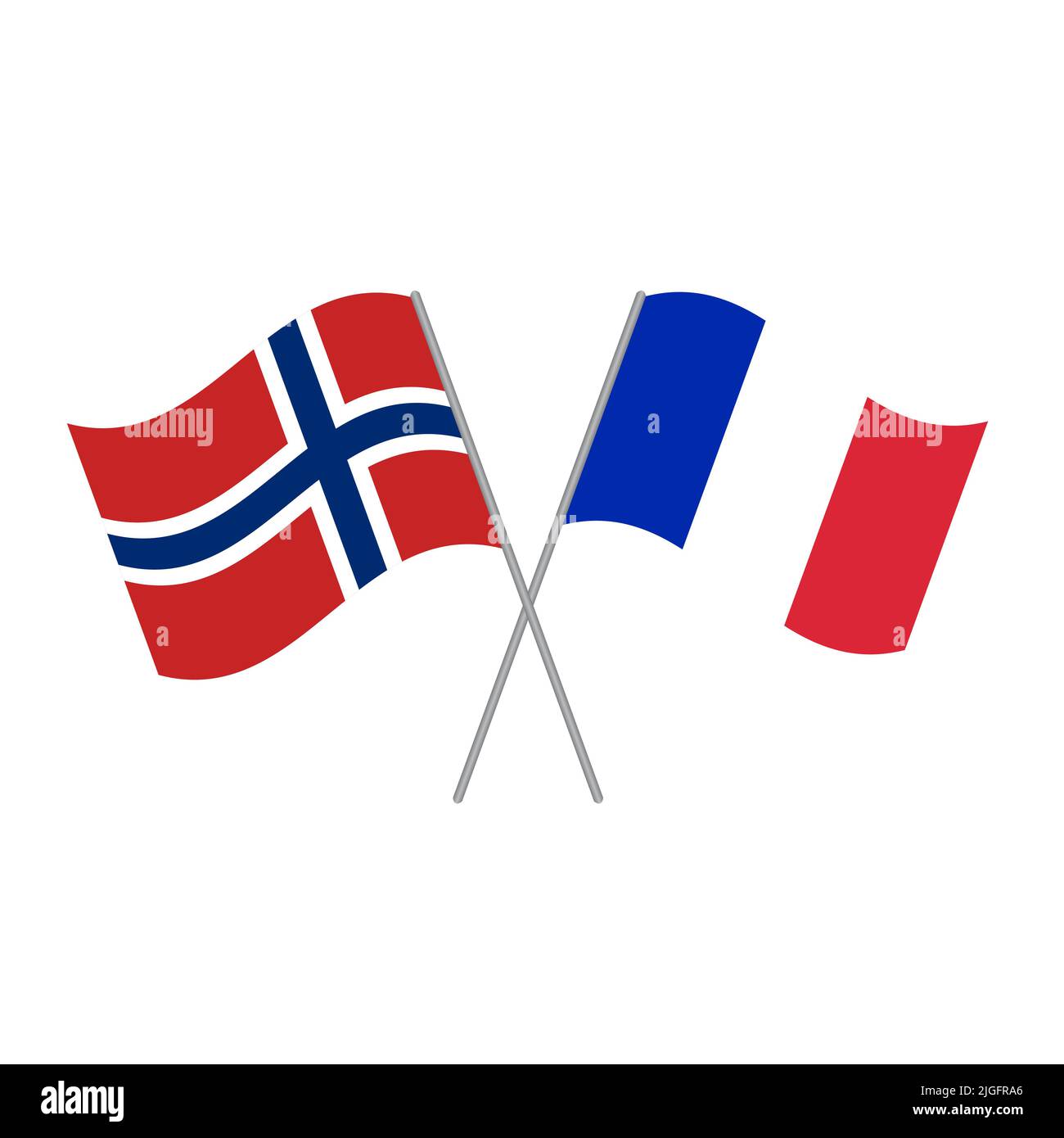 French and Norwegian flags vector isolated on white background Stock ...