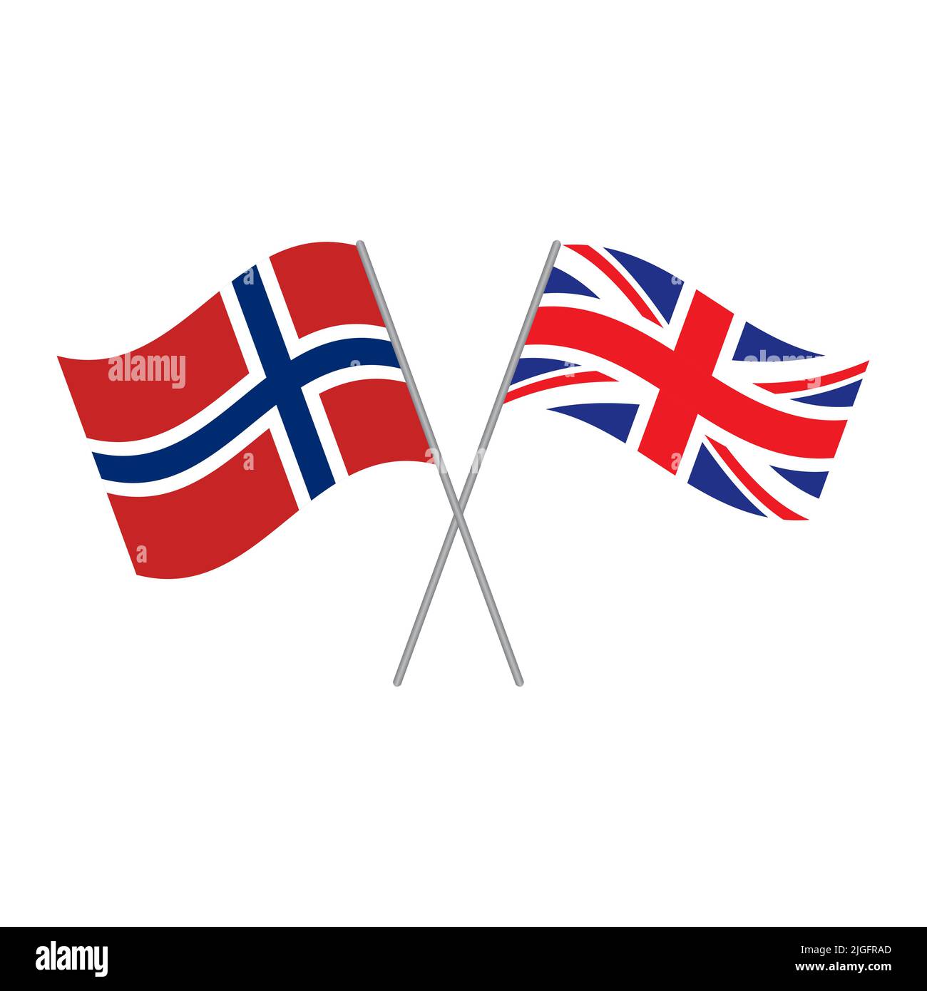 British and Norwegian flags vector isolated on white background Stock ...