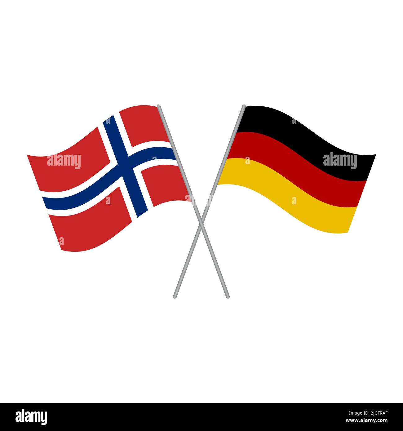 German and Norwegian flags vector isolated on white background Stock ...
