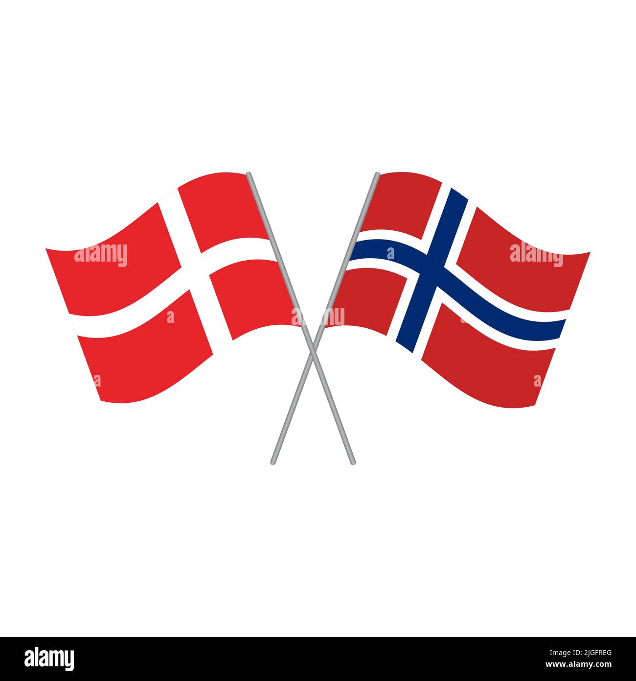 Danish and Norwegian flags vector isolated on white background Stock ...