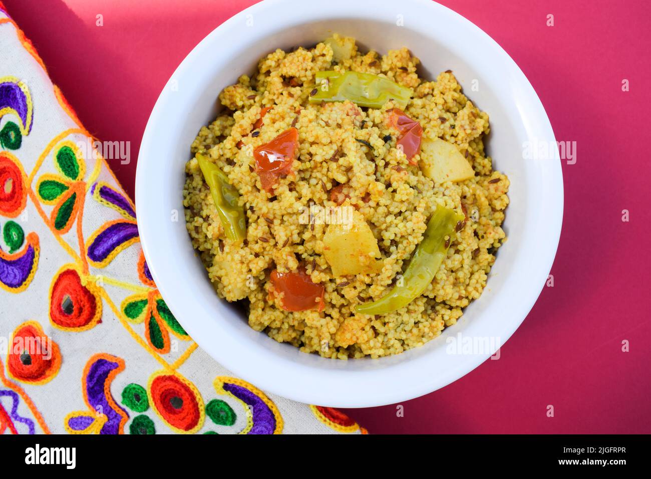 Traditional Indian fasting food recipe dish called Bhagar homemade of ...