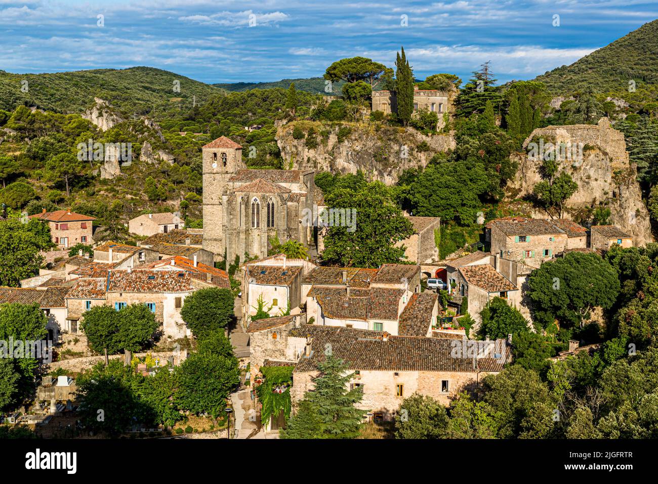 At the edge of the village od Mourèze (Lodève, France) is a spectacular ...