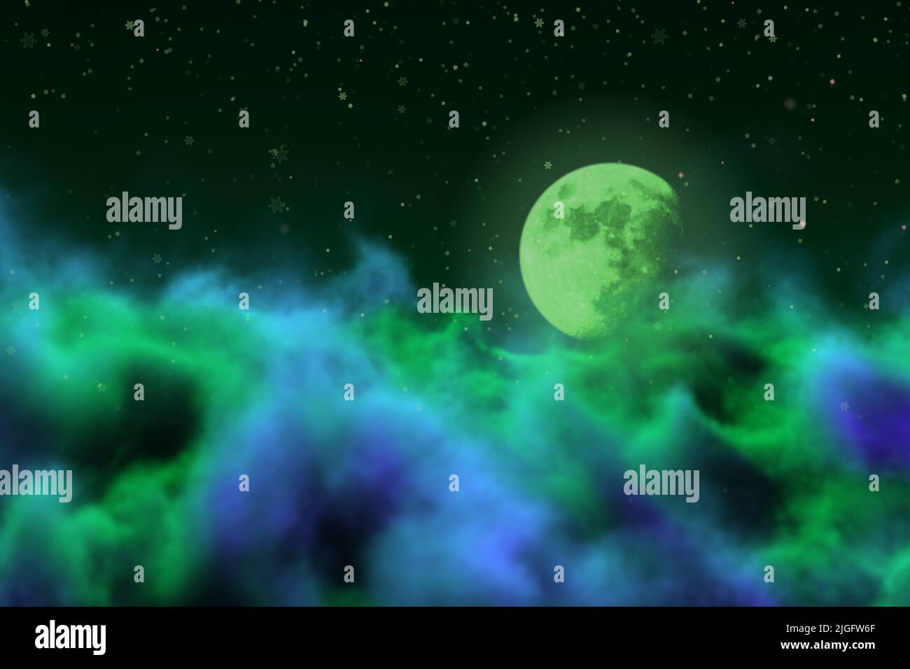Abstract background creative illustration of space sky with moon with ...