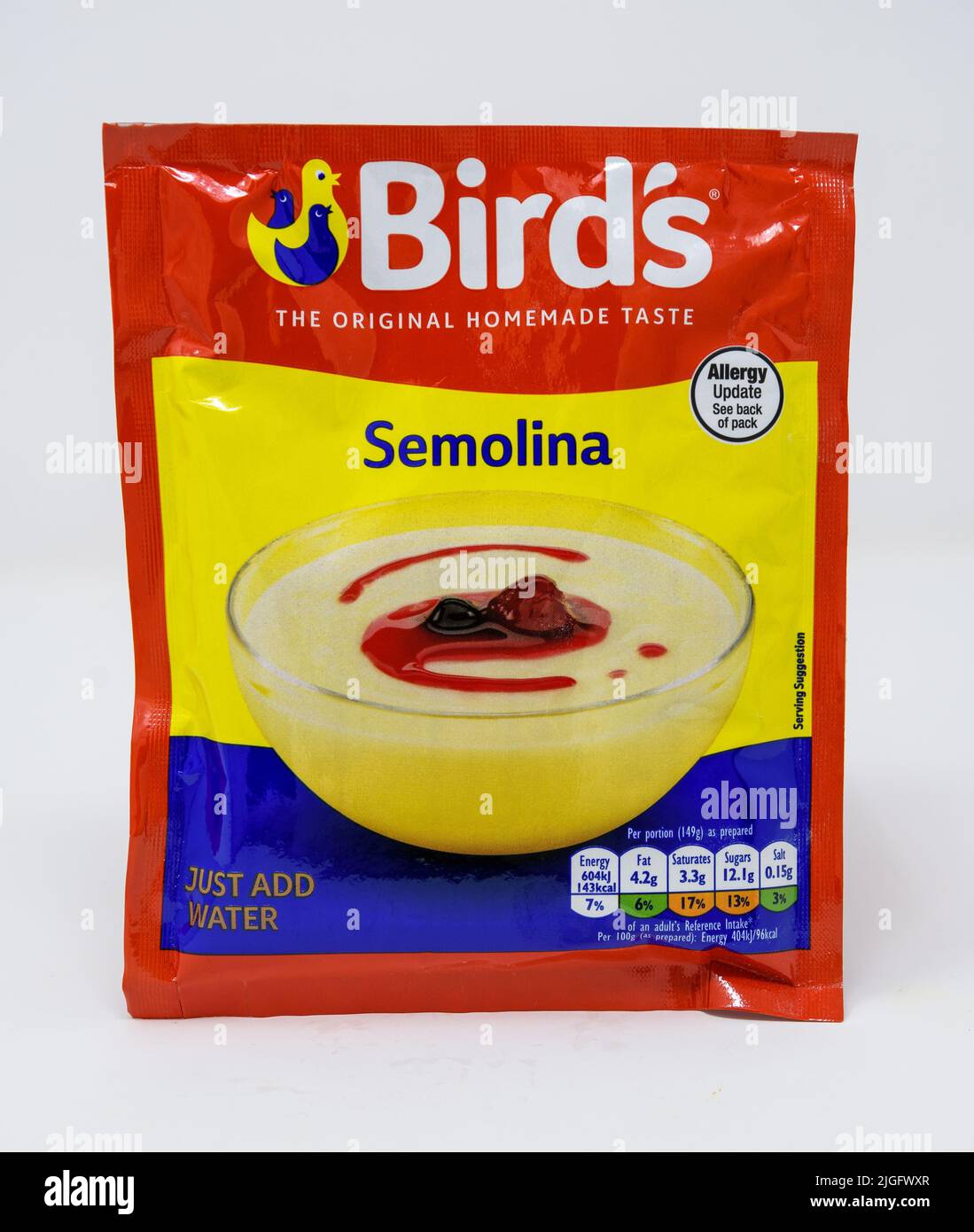 Reading, United Kingdom - January 16 2022 - A sachet of Birds instant ...