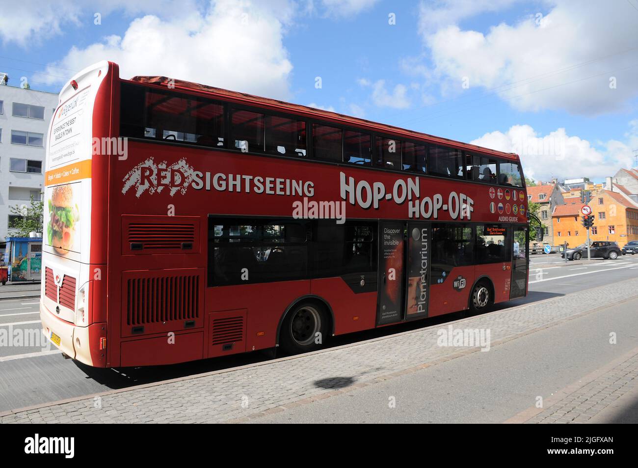 Copenhagen /Denmark/10 July 2022/Hope on Hop off sigh seeing bus in ...