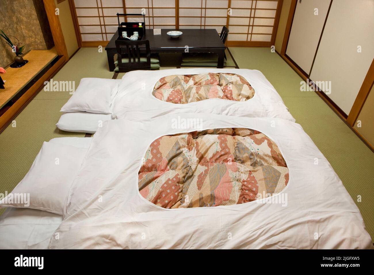 Futons await guests Onsen Ikaho Japan Stock Photo - Alamy