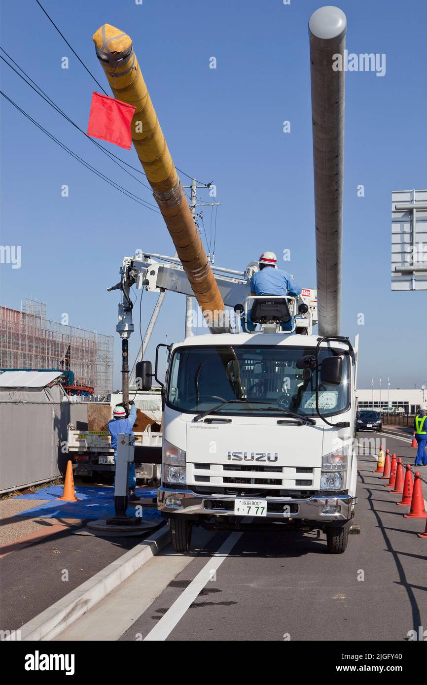 Electric utility work Chiba Japan 2 Stock Photo - Alamy