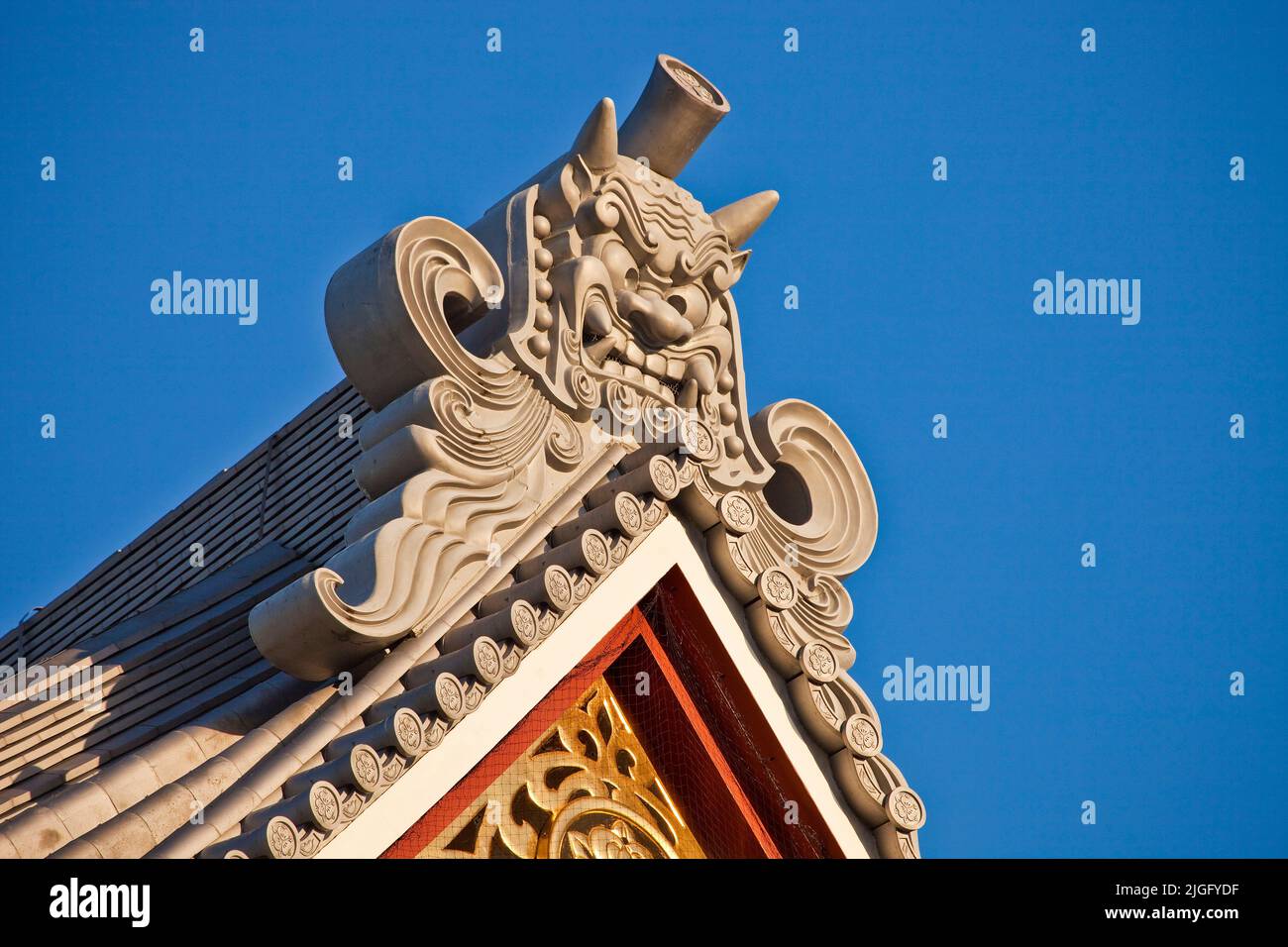 Folklore figure on roof at Honmonji Temple in Ikegami, Tokyo, Japan ...
