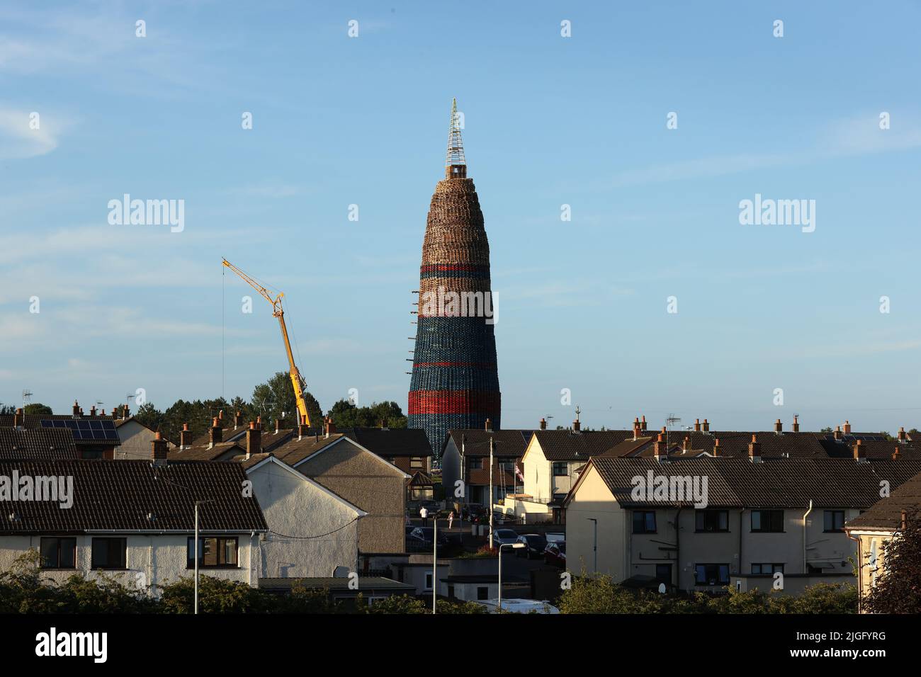 The Craigyhill Bonfire on the Craigyhill estate, Larne, Co Antrim, the ...