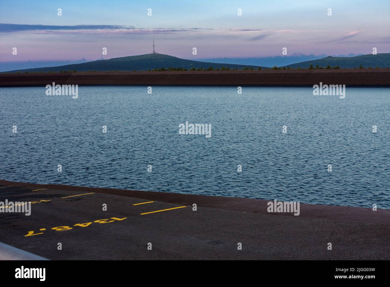Upper water reservoir of the pumped storage hydro power plant Dlouhe ...