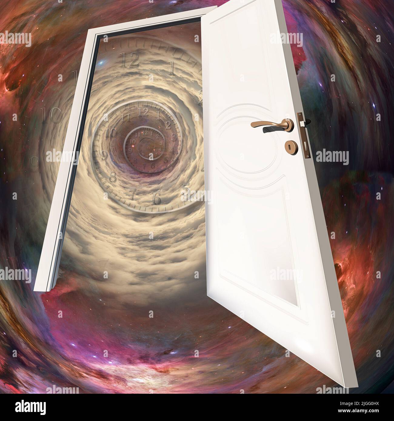 The white door, space tunnel. 3D rendering Stock Photo - Alamy