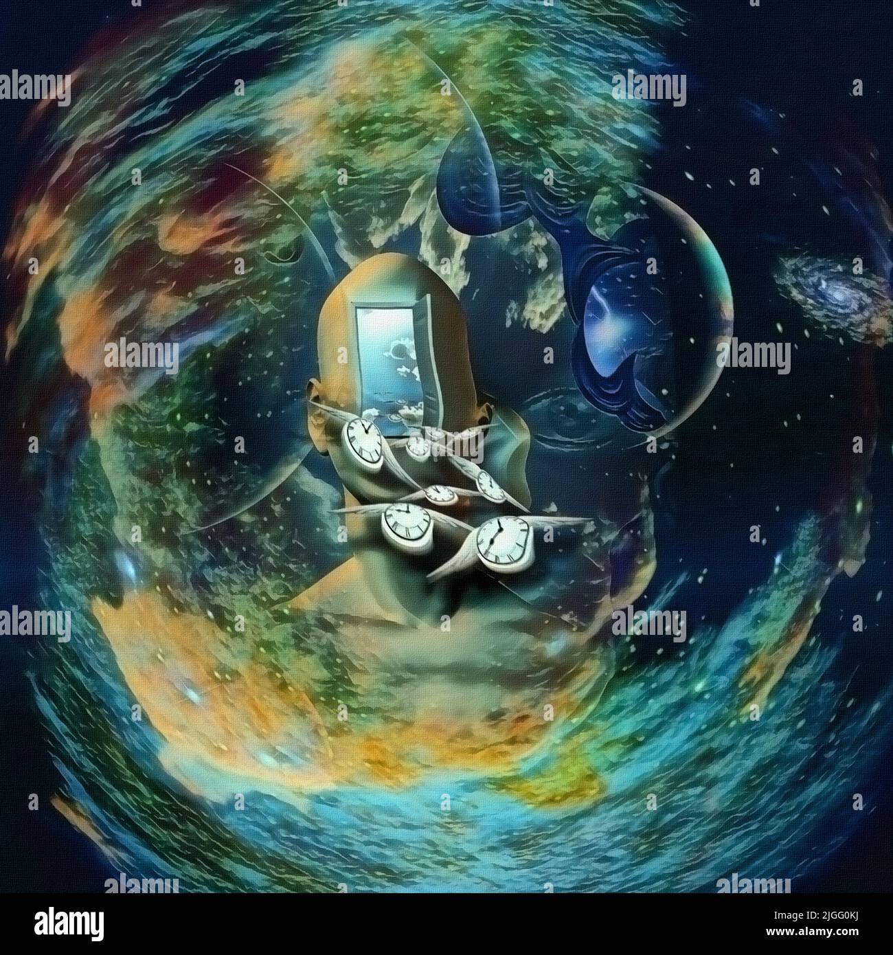 The Flow of Time. Unique surreal art. 3D rendering Stock Photo - Alamy