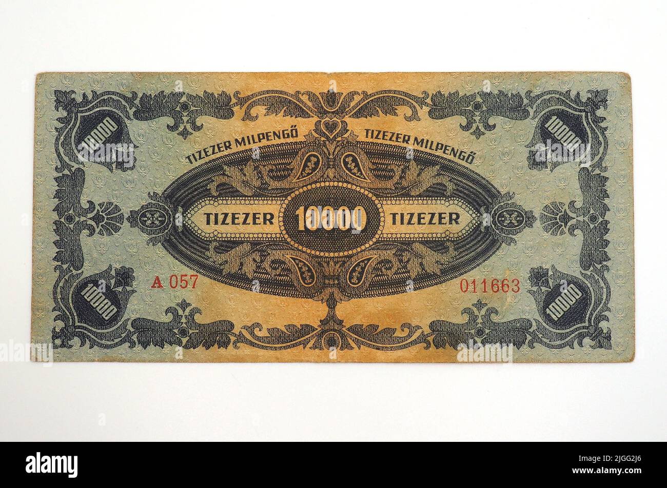 ten thousand (10 000) Hungarian pengő (pengo or pengoe), Hungary ...