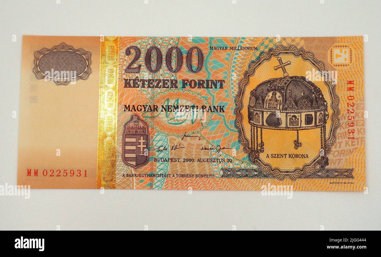 Two Thousand HUF Banknote 2000 Hungarian Forint Millennium Of The Two Thousand HUF Banknote 2000 Hungarian Forint Millennium Of The