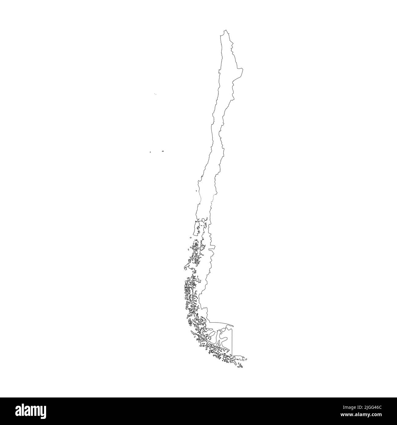 Chile vector country map outline Stock Vector Image & Art - Alamy