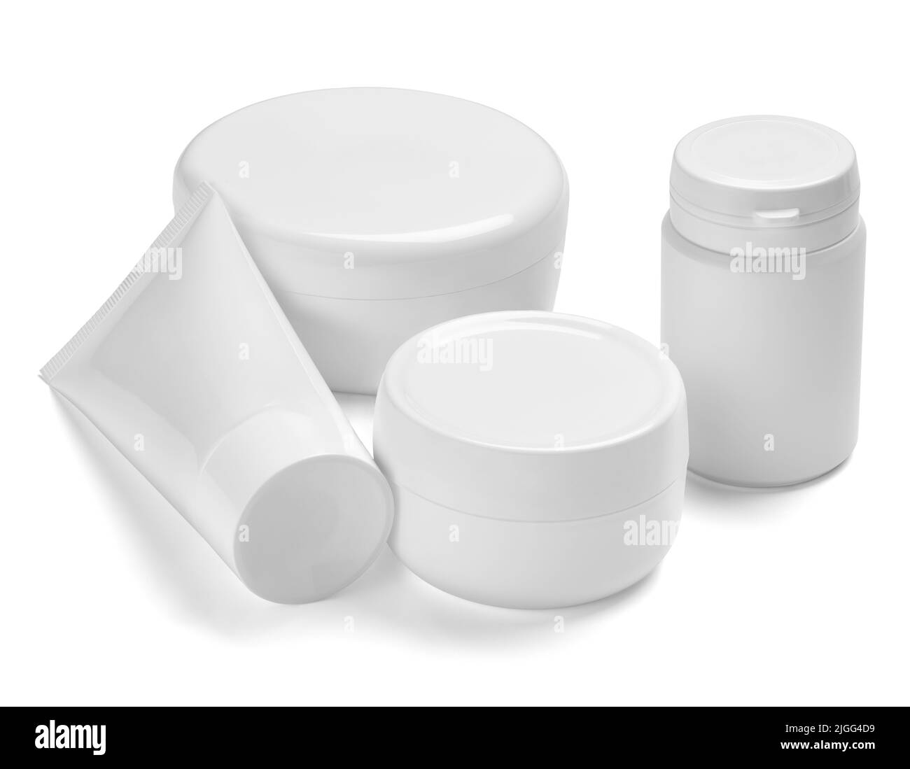 white cream container jar beauty moisturizer tube soap Stock Photo - Alamy