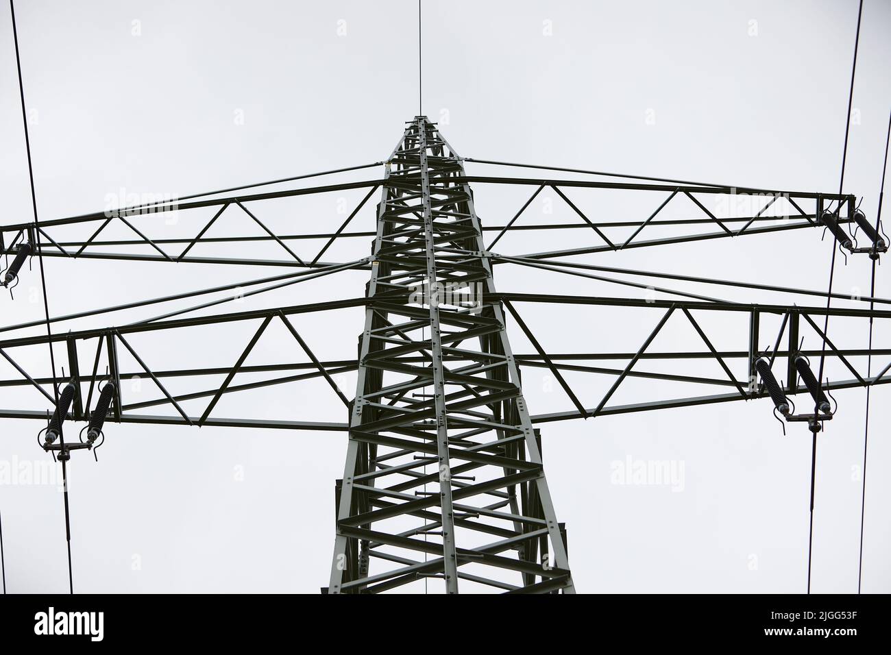 power line mast pylon of electricity transmission Stock Photo - Alamy