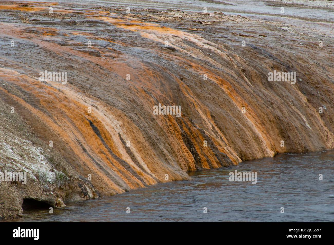 The colorful Iron Creek Spring at Black Sand Basin in Yellowstone NP ...