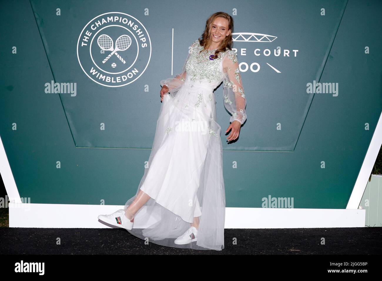 Elena Rybakina at the Wimbledon Ball on day fourteen of the 2022 ...