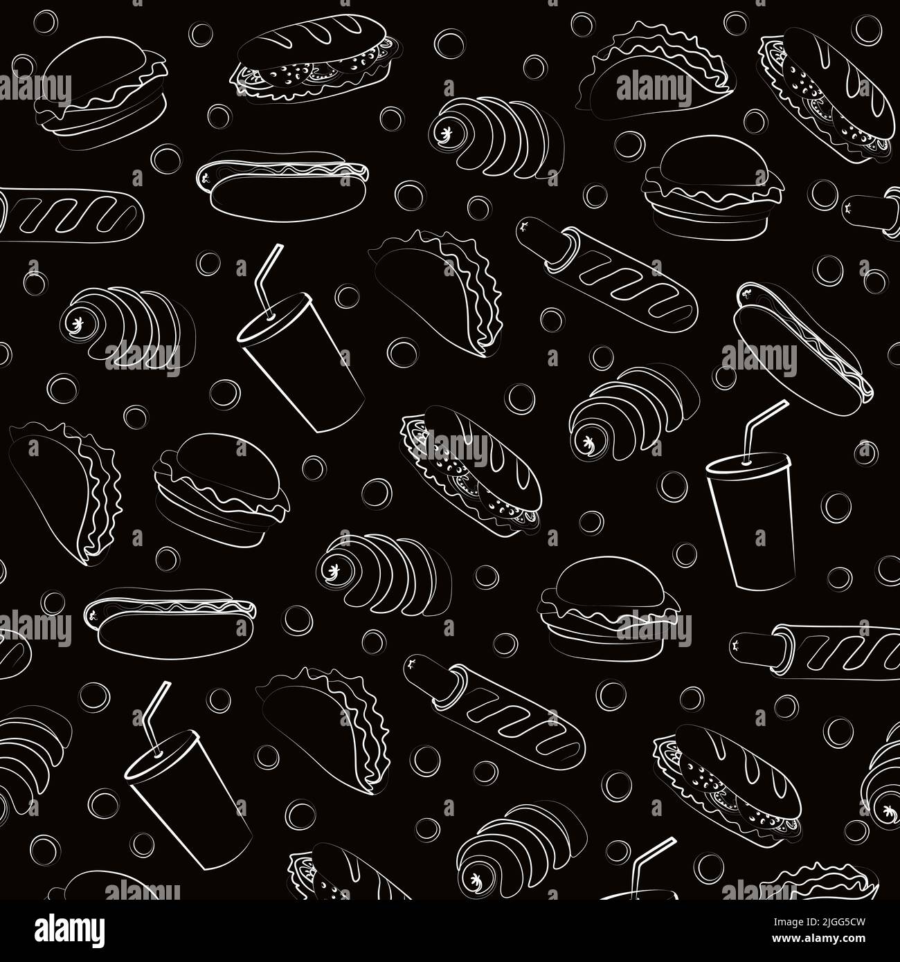 Trendy vector Fast Food pattern for cafe Stock Vector Image & Art - Alamy