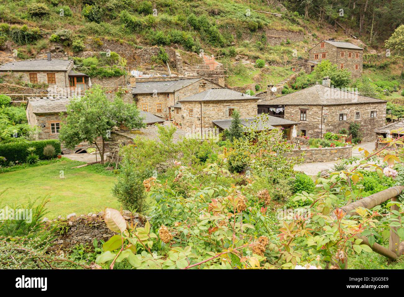 The beautiful village of As Veigas, located in Taramundi, Asturias ...