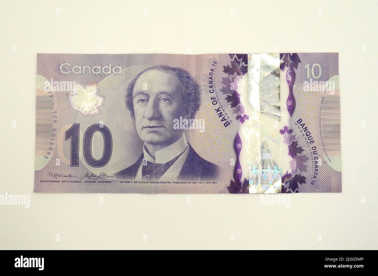 ten dollars banknote, $10, (John A. Macdonald), Canadian dollar, CAD ...