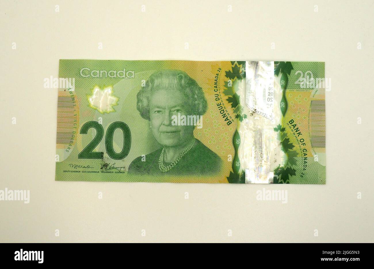twenty dollars banknote, 20$, (Queen Elizabeth II, Queen of Canada ...