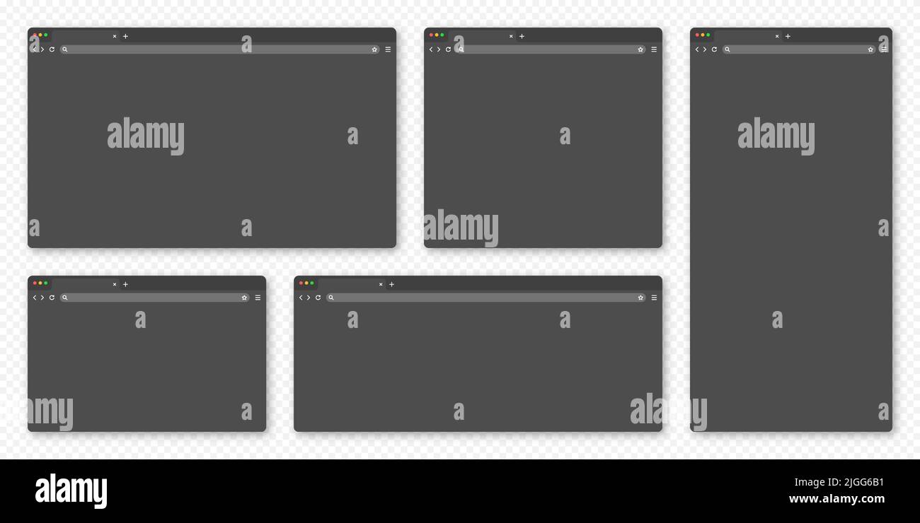 Blank web browser window with tab, toolbar and search field. Modern ...