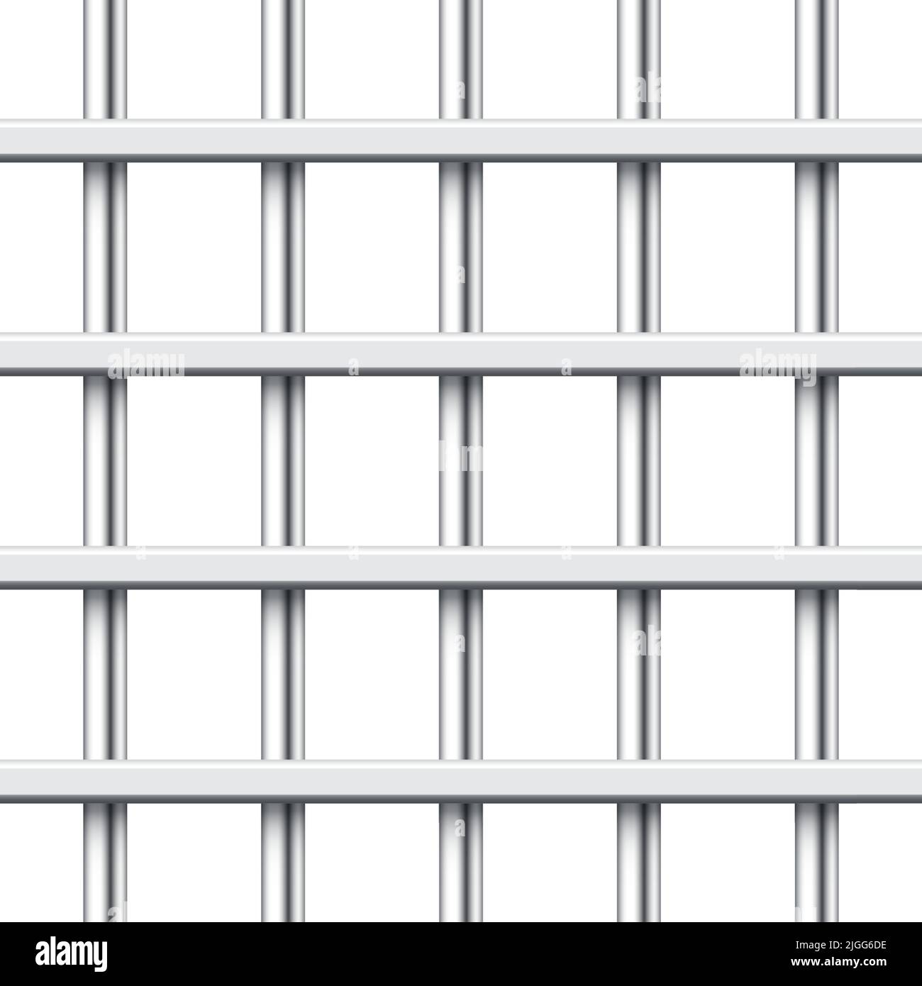 Realistic metal prison bars isolated on white background. Detailed jail ...
