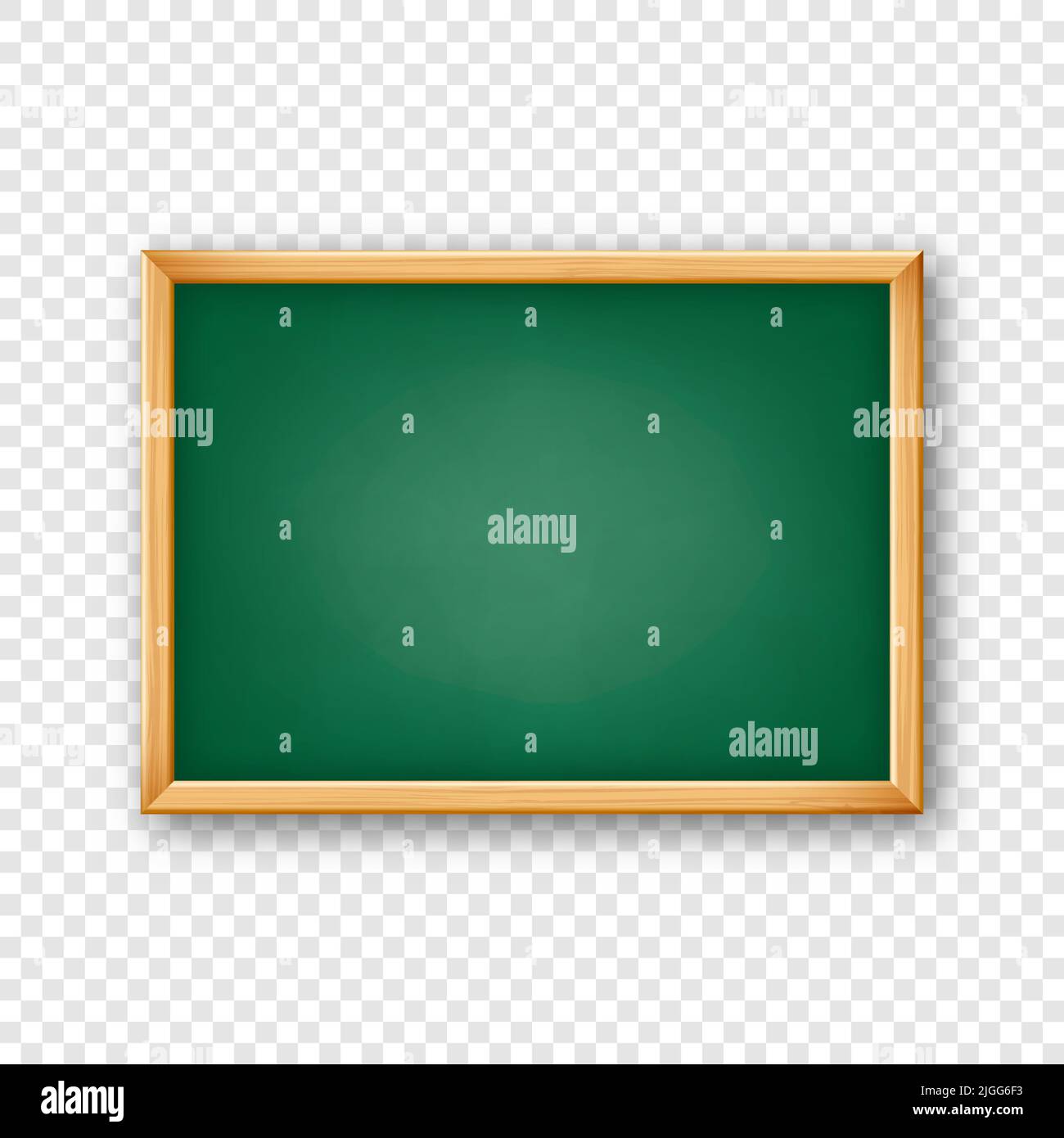 Realistic blank chalkboard in a wooden frame. School blackboard with ...