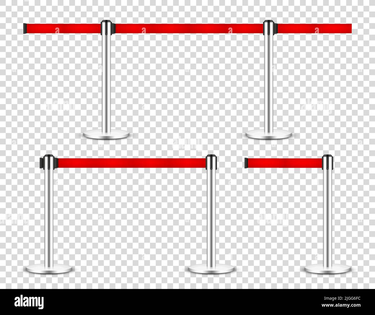 Realistic retractable belt stanchion on transparent background. Crowd ...