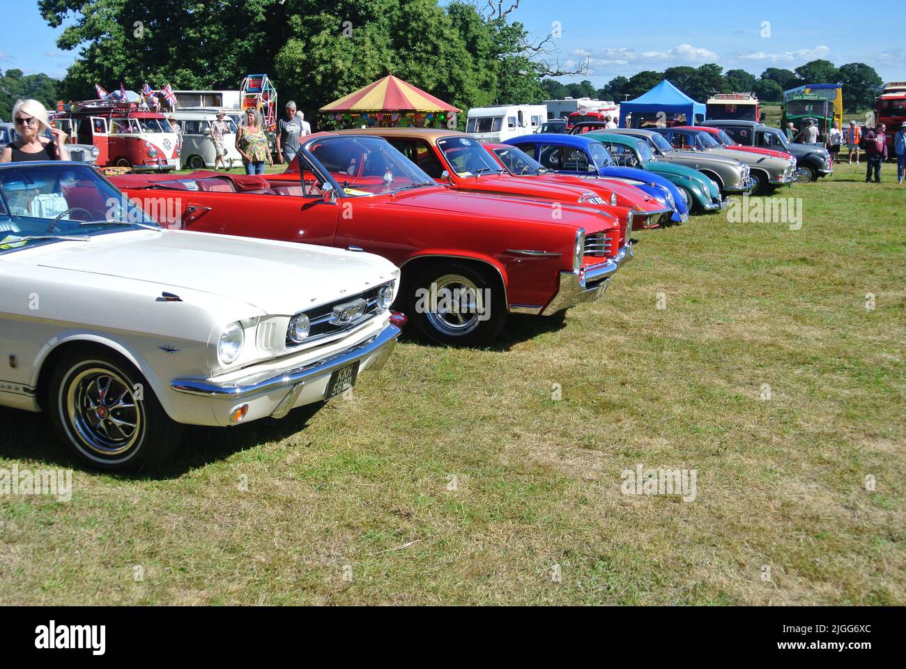 A line of classic cars parked on display at the 47th Historic Vehicle ...