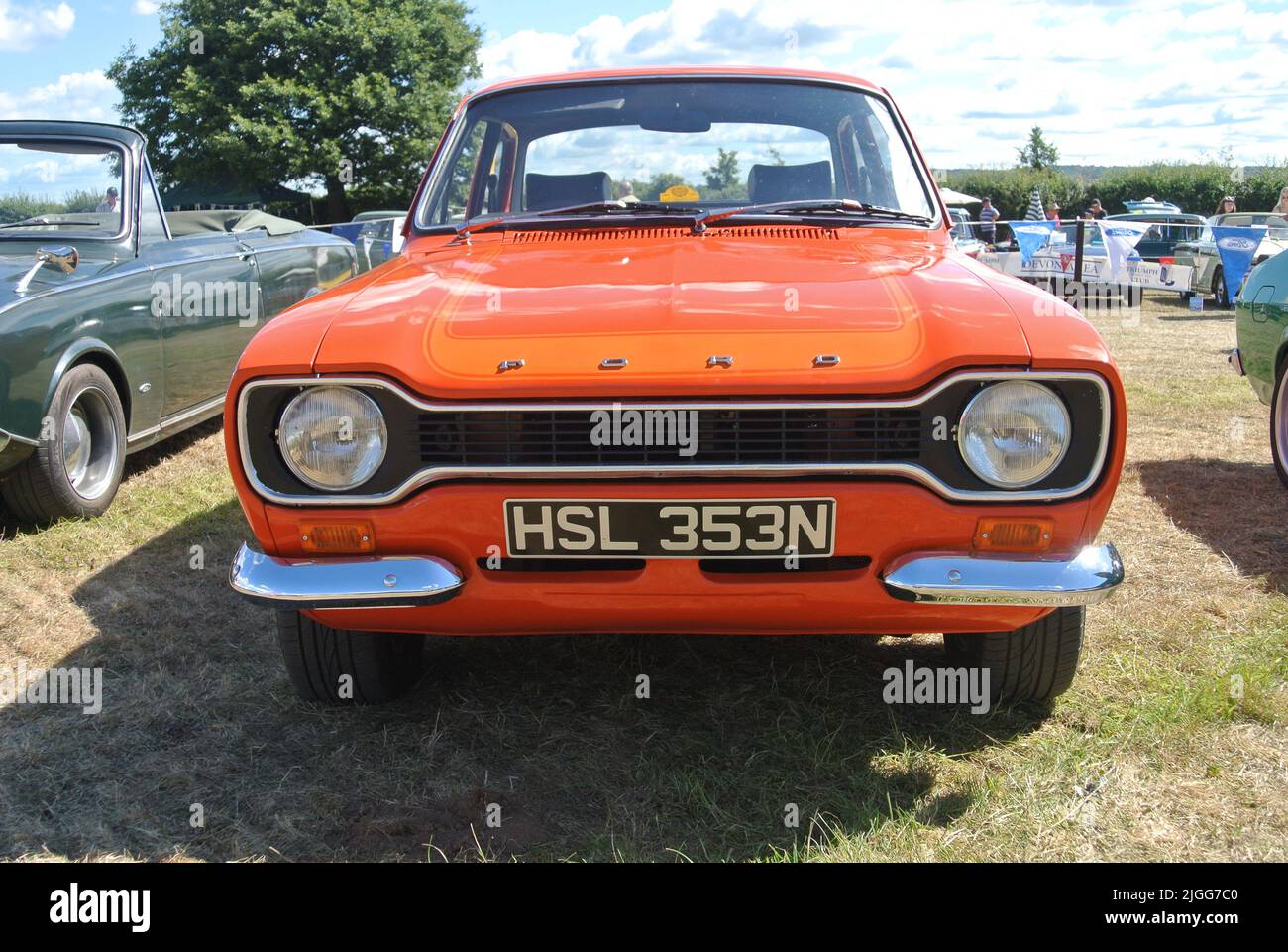 A 1975 Ford Escort Mk1 RS 2000 parked on display at the 47th Historic ...