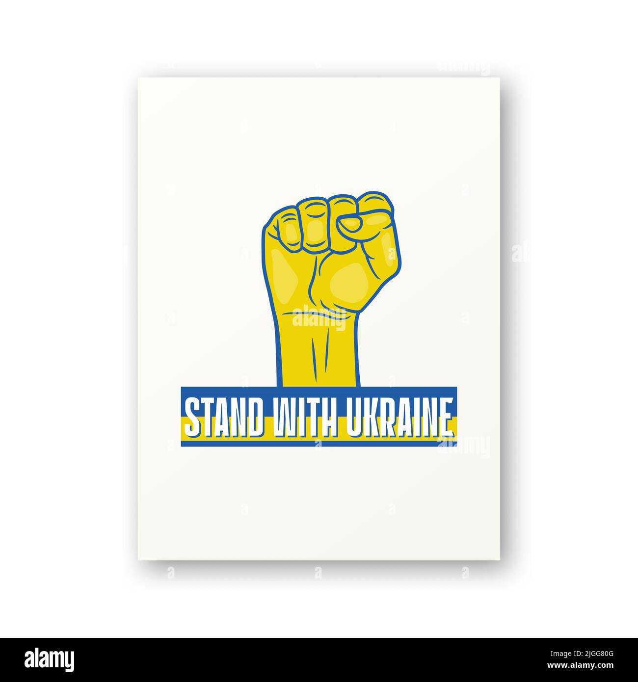 Stand with Ukraine. Raised Up Clenched Fist. Symbol of Struggle ...