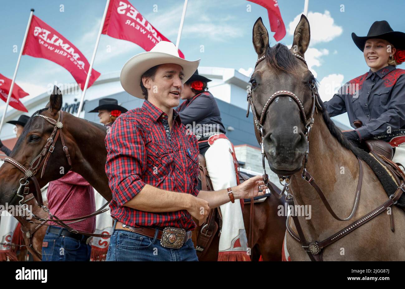 Calgary, Canada. 10th July, 2022. Prime Minister Justin Trudeau takes ...