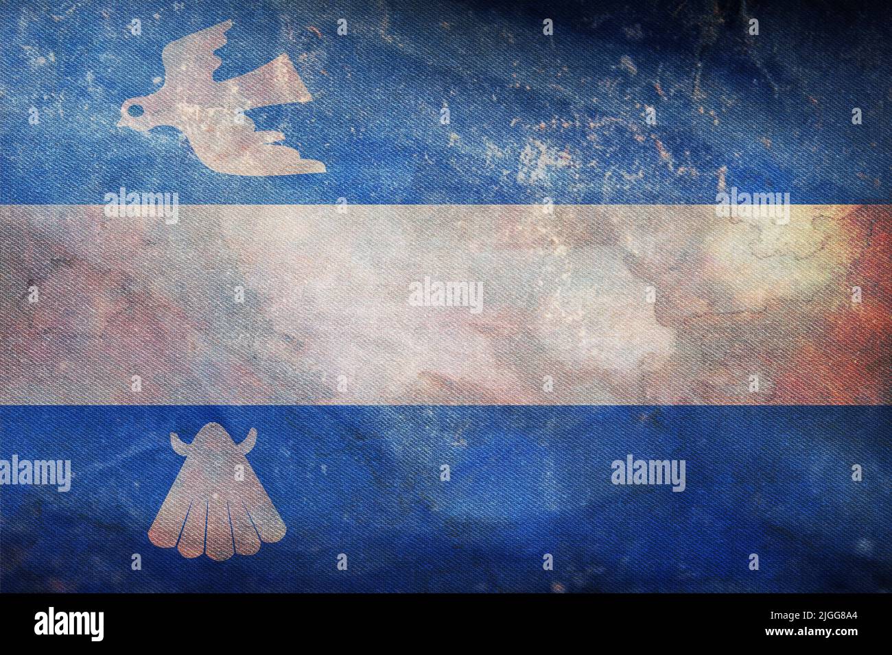 Top view of flag Simpelveld, Netherlands. retro flag with grunge ...