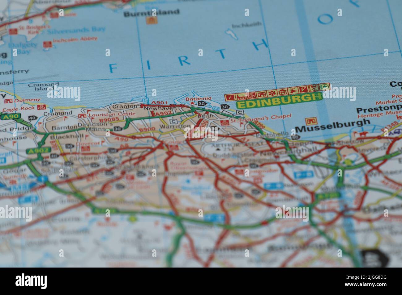 Edinburgh road map hi-res stock photography and images - Alamy