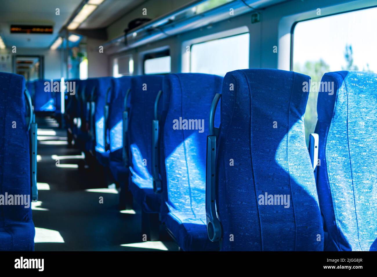 interior of commuter passenger train car Stock Photo - Alamy