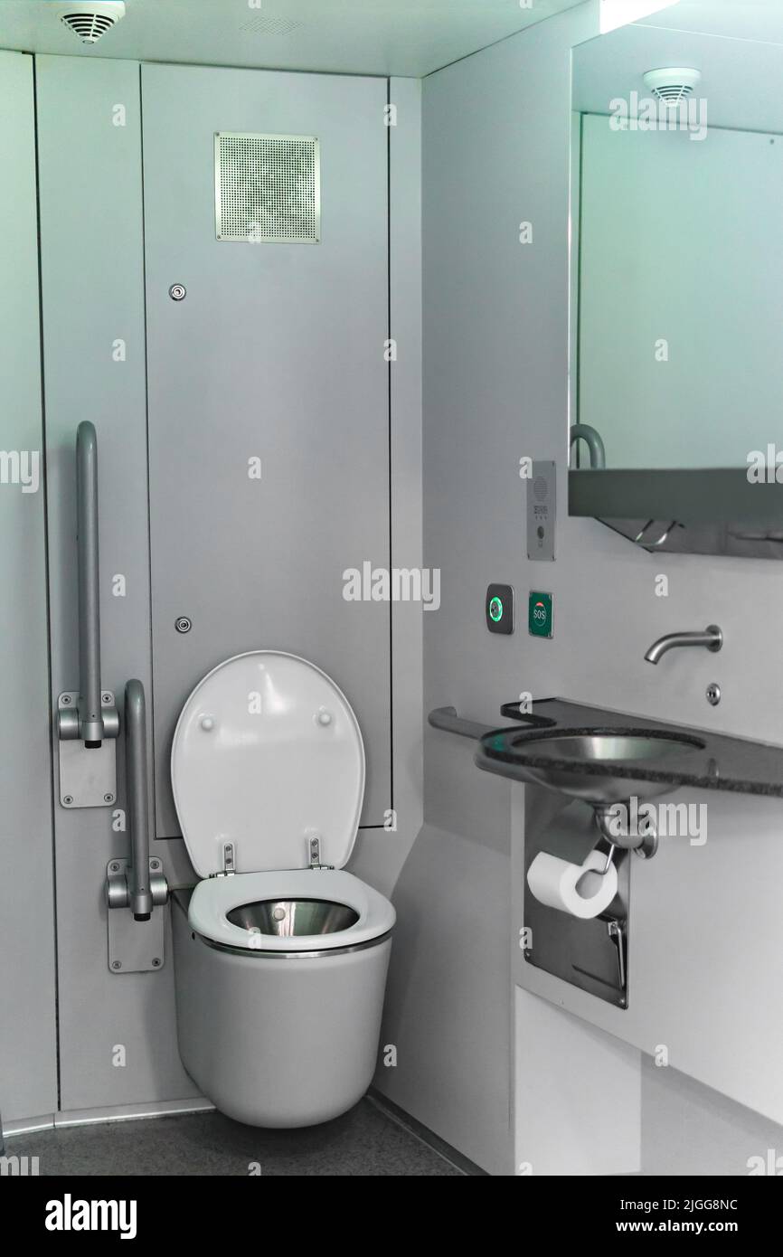 toilet interior in commuter train car Stock Photo - Alamy