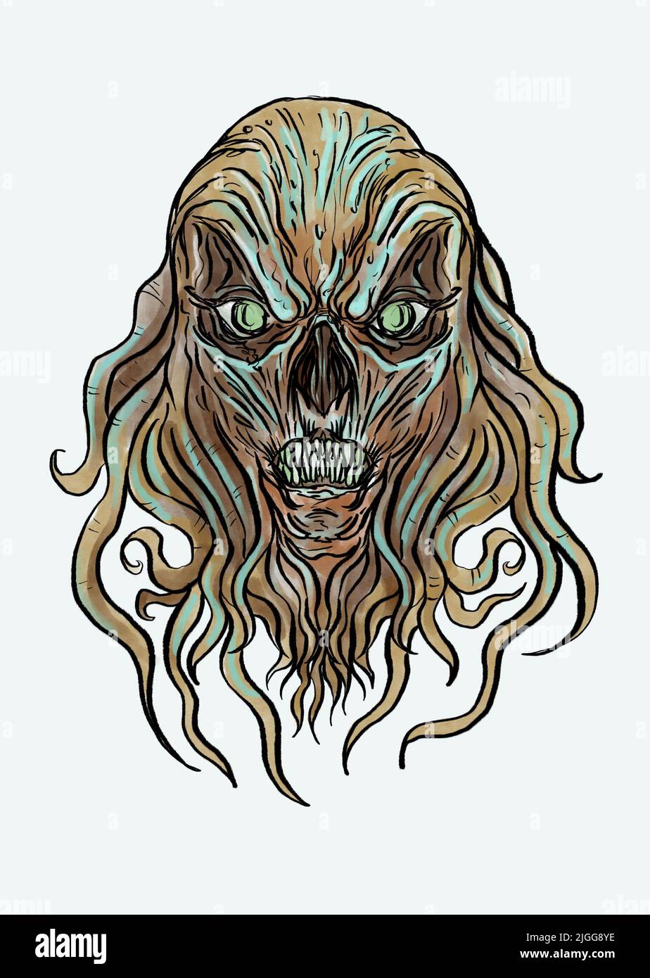 strange monster illustration Stock Photo - Alamy