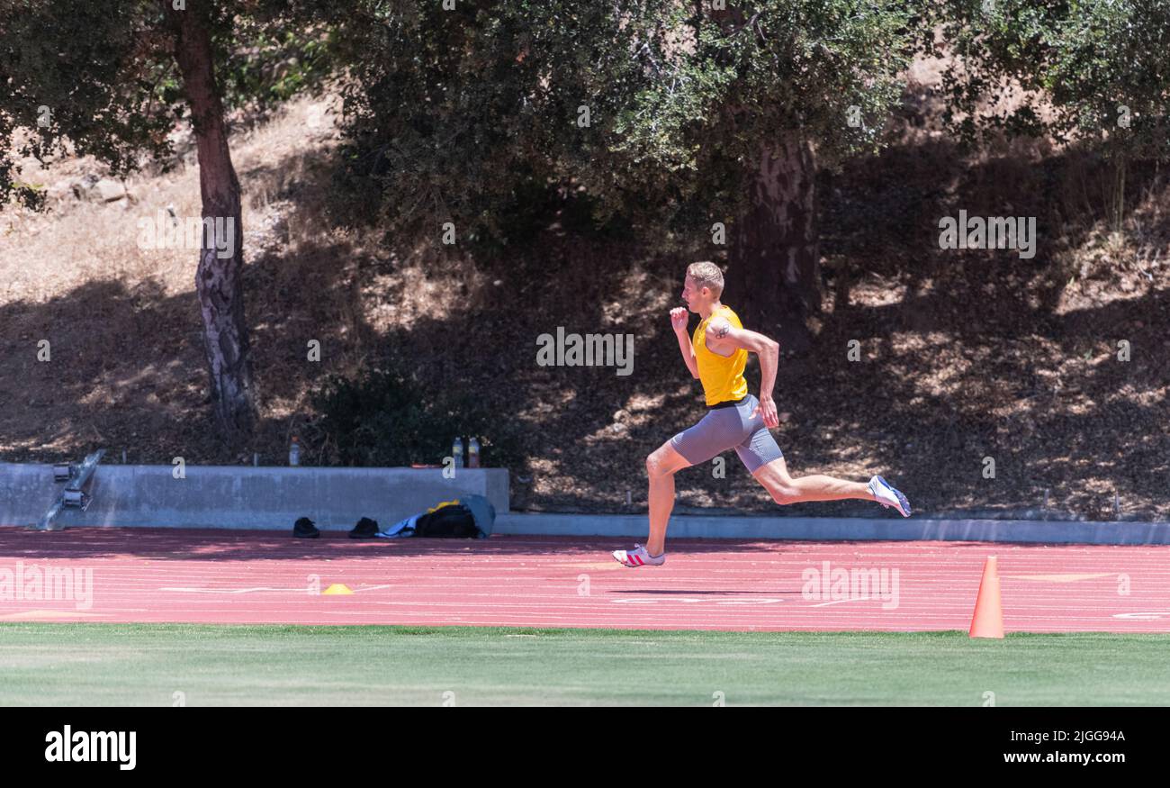 Santa Barbara, USA. 10th July, 2022. 400-meter sprinter Manuel Sanders ...