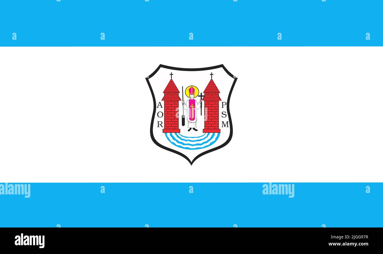 Top view of flag Mlawa, Poland. Polish city. travel and patriot concept ...