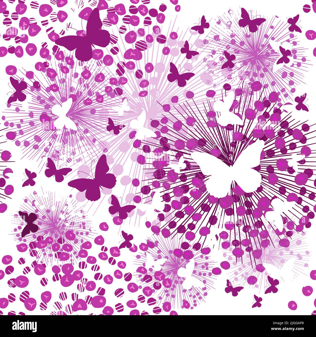 Purple flowers and butterflies. Vector illustration Stock Vector Image ...