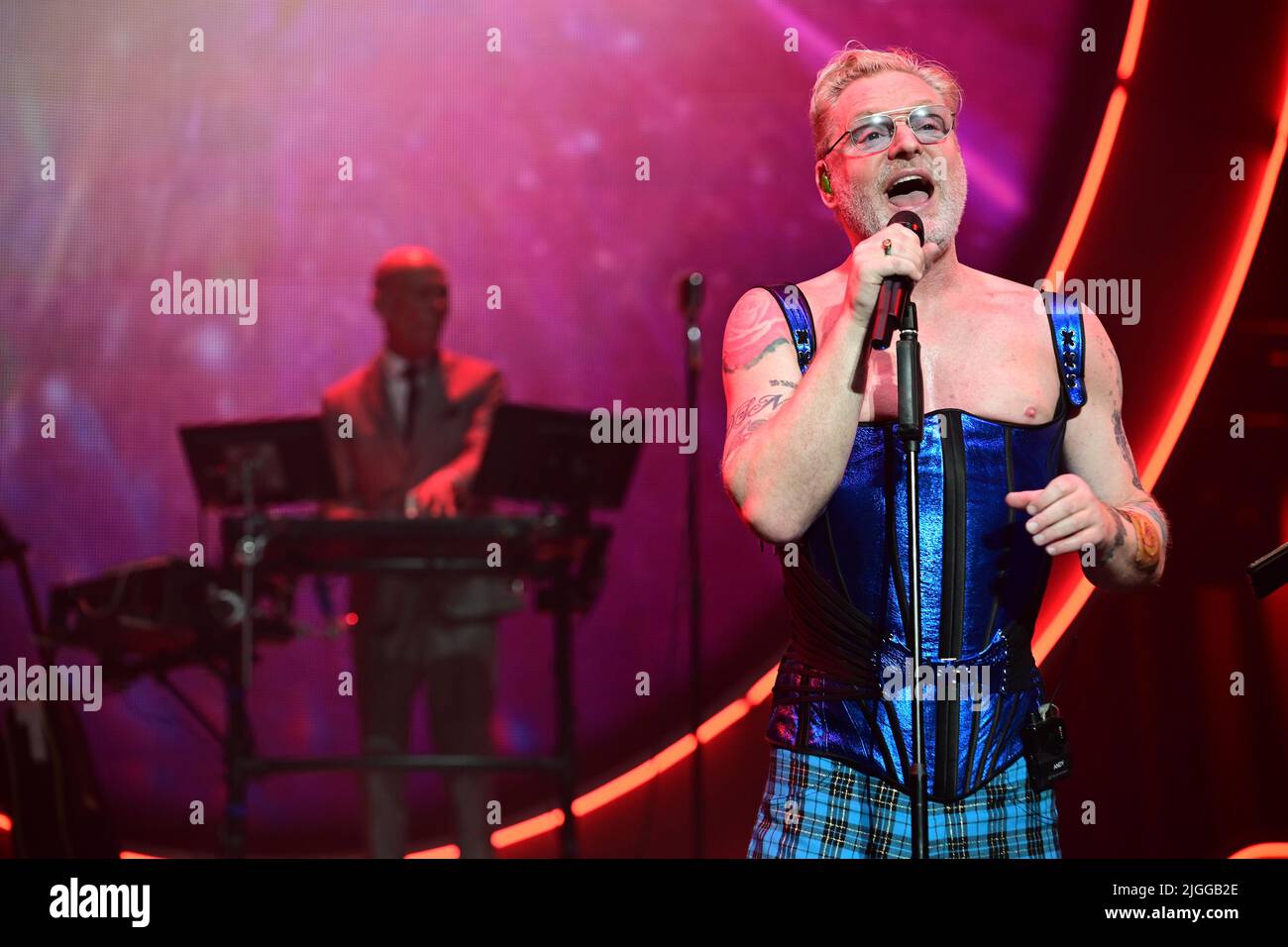 Andy Bell and Vince Clarke of electropop band Erasure performing on ...
