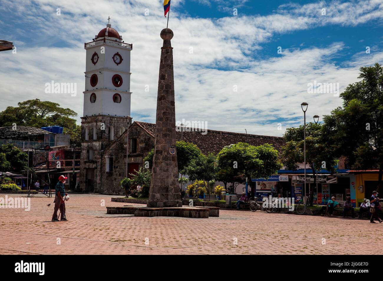 MARIQUITA, COLOMBIA - MAY, 2022: Jose Celestino Mutis square and the ...