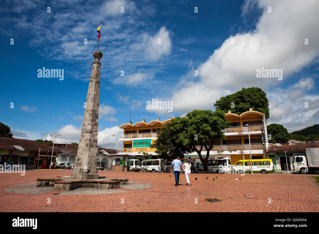 MARIQUITA, COLOMBIA - MAY, 2022: Obelisk at the Jose Celestino Mutis ...