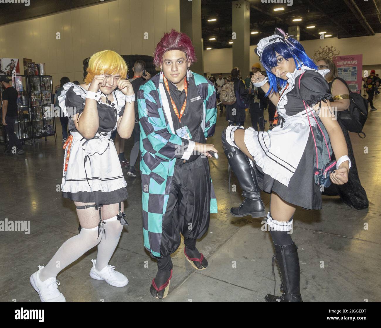 Miami Beach, United States. 10th July, 2022. Cosplayers perform at the ...