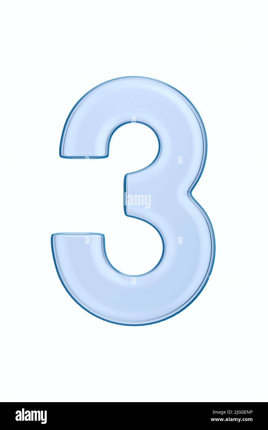 Number three on white background. Isolated 3D illustration Stock Photo ...