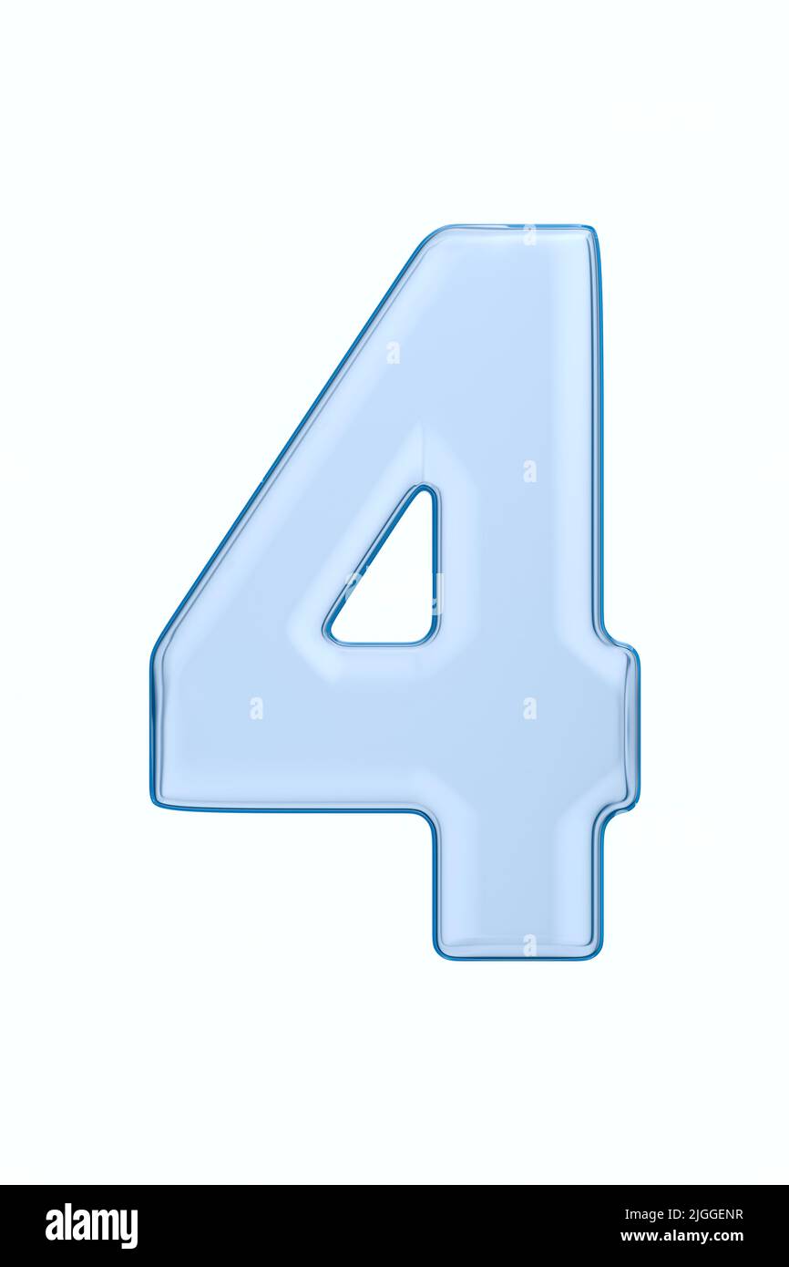 Number four on white background. Isolated 3D illustration Stock Photo ...